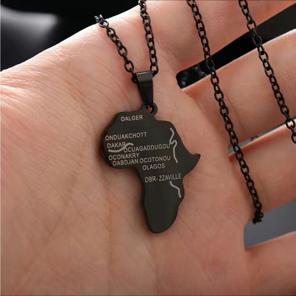 Accessories | Stainless Silver African Map Pendant Necklace | Poshmark